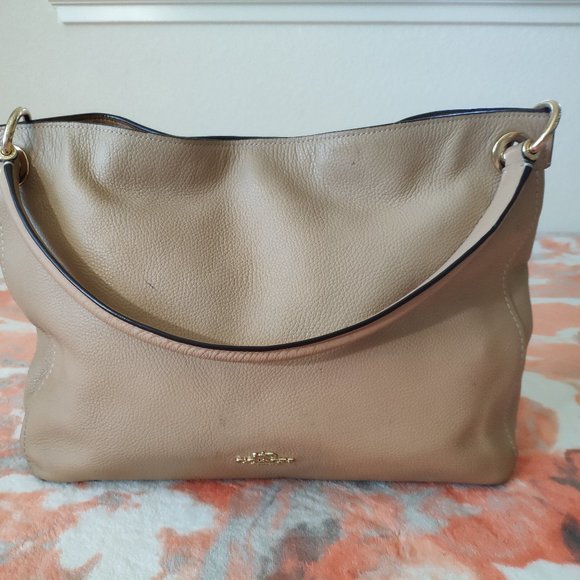 Coach | Bags | Coach Large Leather Shoulder Bag Purse Handbag | Poshmark
